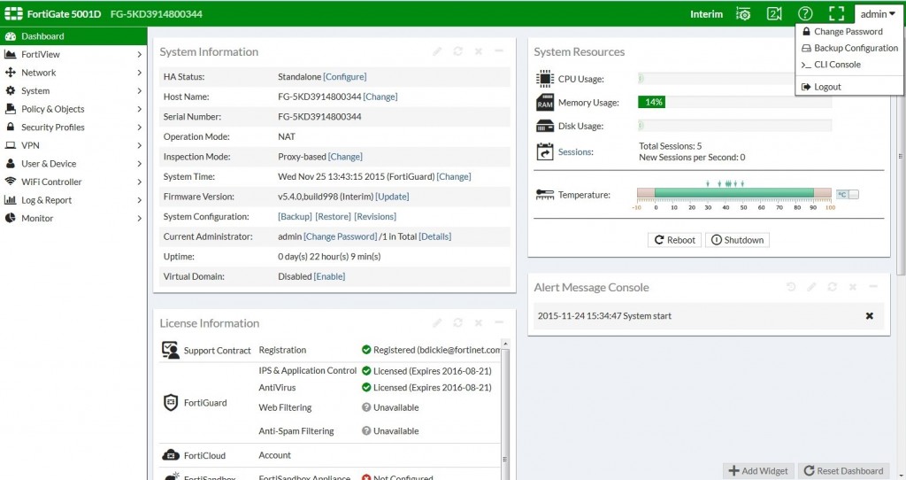 Fortios 5 4 0 New Gui Fortinet Guru
