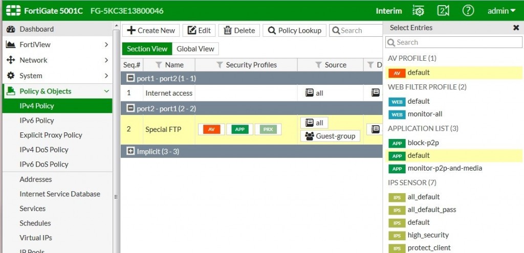 New options for editing policies from the policy list | Fortinet GURU